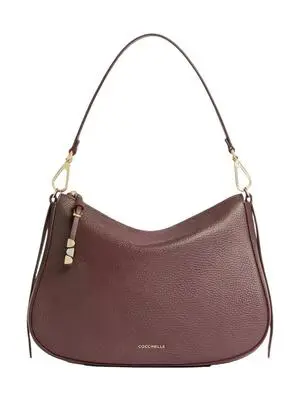 COCCINELLE Nory Grained Leather Shoulder Bag - Brown