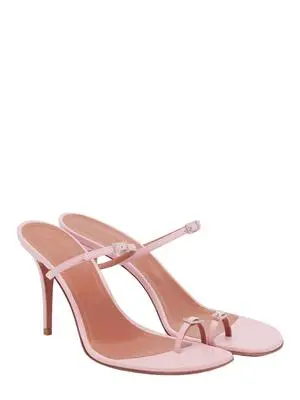Amina Muaddi Adut Embellished Leather Sandals - Pink