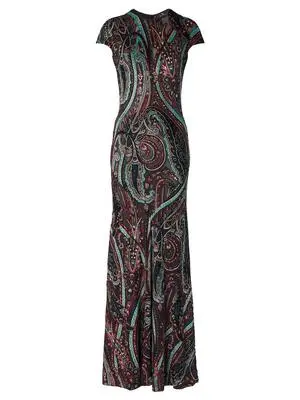 Etro Paisley Velvet Devoré Gown - Multicoloured