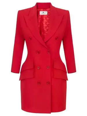 Elisabetta Franchi Coat Dress In Lightweight Crêpe Fabric - Red