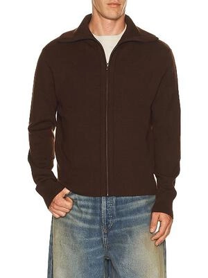 ENTIRE STUDIOS Knit Zip Up Jacket - Hickory