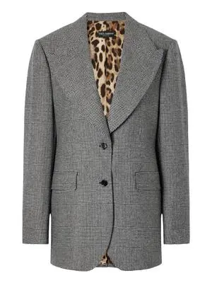 Dolce & Gabbana Prince Of Wales Checked Wool And Cashmere-blend Blazer - Gray