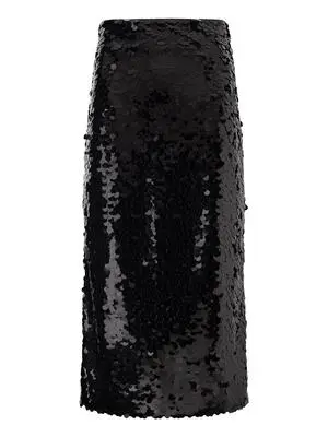 Dolce & Gabbana Sequin-embellished Tulle Midi Skirt - Black