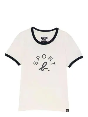 AGNES B. Logo-print Crewneck T-shirt - Neutrals
