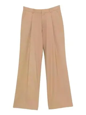 Sandro Pleated Wide-leg Trousers - Brown
