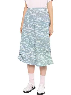 AGNES B. Printed Midi Skirt - Blue