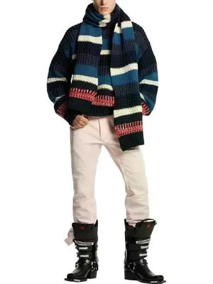 Dsquared2 Striped Chunky-knit Sweater - Blue