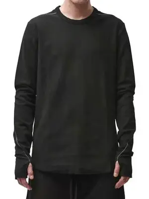 THOM KROM Contrast-stitch Long-sleeve T-shirt - Black