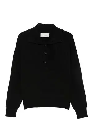 AMI Paris Button-up Sweater - Black