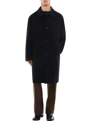 FURSAC Button-up Wool Overcoat - Blue