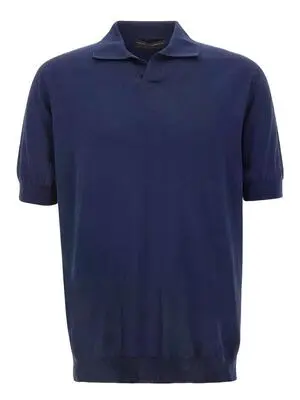 FILIPPO DE LAURENTIIS Buttonless V-opening T-shirt - Blue