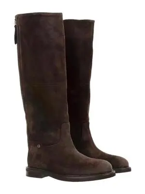 POEVE Dark Suede Boots - Brown