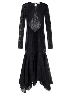 Attico Lace Midi Dress - Black