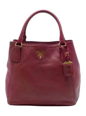 Prada Vitello Daino Open Convertible Tote Satchel - Red