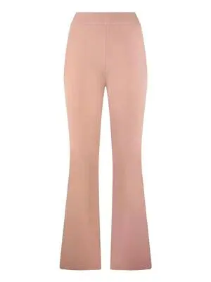 Alberta Ferretti Ribbed Waistband Trousers - Neutrals