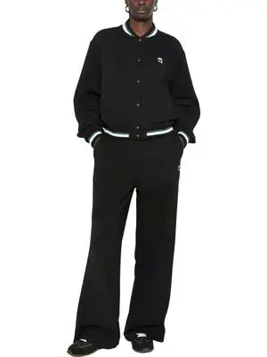 Karl Lagerfeld Striped Trim Bomber Jacket - Black