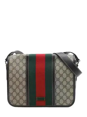 Gucci Gg Supreme Web Crossbody Bag - Neutrals