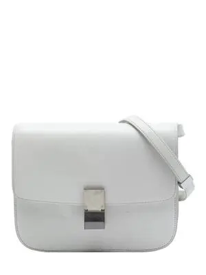Celine Calfskin Classic Box Crossbody Bag - White