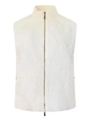 MOORER Quilted High-neck Vest - Neutrals