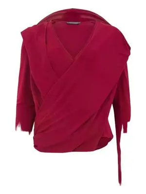 Alberta Ferretti Draped Asymmetric Blouse - Red