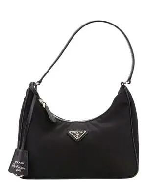 Prada Prada Re-Edition 2005 Tessuto Saffiano Leather Mini Hobo Bag Black