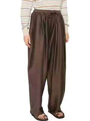 CORDERA Drawstring-waist Wide-leg Trousers - Brown
