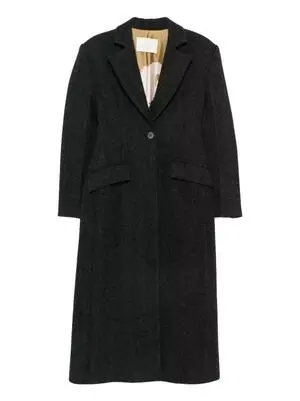 TELA Herringbone Single-breasted Coat - Grey