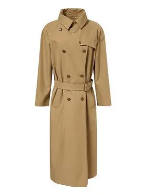 Max Mara Giusto Water-repellent Wool Blend Trench Coat - Kaki