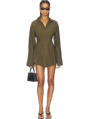 ALL THE WAYS Charitie Button Up Mini Dress - Olive