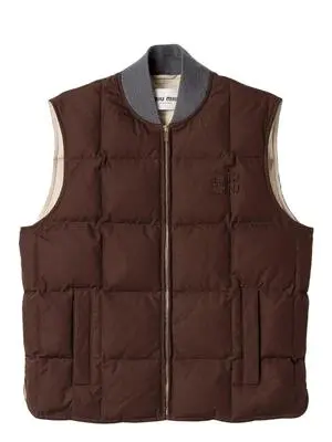 Miu Miu Gabardine Down Vest - Ebony