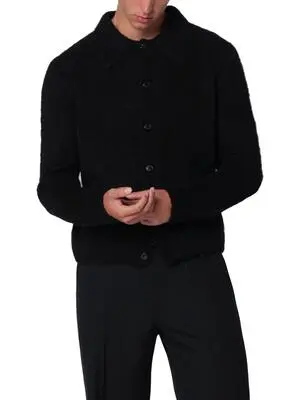 Dries Van Noten Long-sleeved Alpaca Blend Cardigan - Black