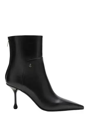 JIMMY CHOO Cycas Leather Ankle Boots - Black