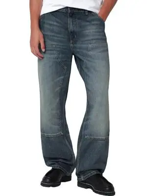Carhartt Work In Progress Double Knee Cotton Denim Pants - Blue
