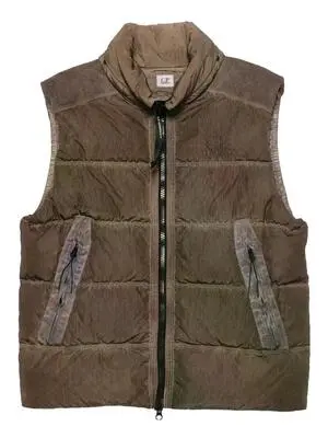 C.P. COMPANY Eco-chrome R Hooded Gilet - Brown