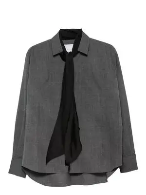 Sacai Pussy-bow Layered Shirt - Grey