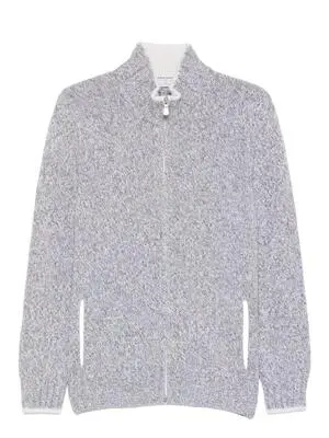 GRAN SASSO Zip-up Marl-knit Cardigan - Grey