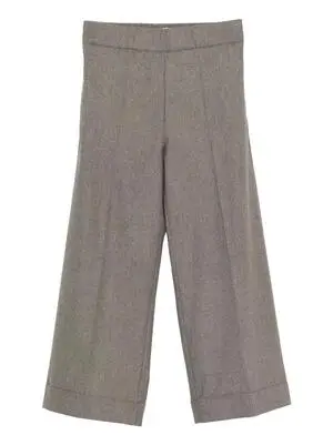 D.exterior Marl Effect Pressed Crease Trousers - Brown