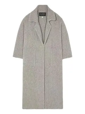 Alanui Belted Ribbed Knit Coat - Grey