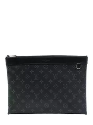 LOUIS VUITTON Monogram Eclipse Discovery Pochette Gm Clutch Bag - Black