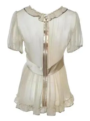 Dolce & Gabbana Ruffled Sheer Blouse - Neutrals