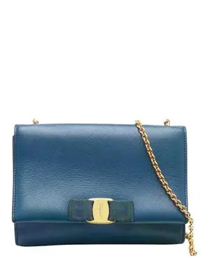 FERRAGAMO Vara Bow Shoulder Bag - Blue