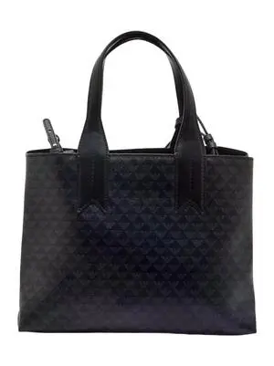 Emporio Armani All-over Logo Print Tote Bag With Charm - Black