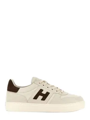 Hogan H668 Leather & Suede Lace-up Sneakers - White