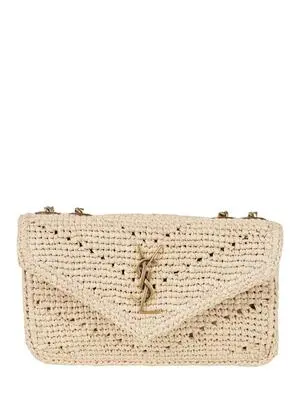 Saint Laurent Saint Laurent Raffia Shoulder Bag Beige