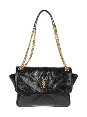 Saint Laurent Quilted Leather Shoulder Bag - Black