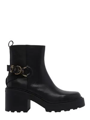 Pinko Buckled Ankle Boots - Black