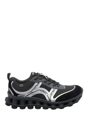 Camper Pelotissima Bi Abstract Design Leather And Nubuck Sneakers - Black