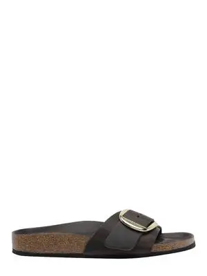 BIRKENSTOCK Madrid Big Buckle Oiled Leather Flat Sandals - Brown