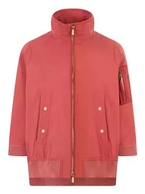 MOORER Zip-up High-neck Jacket - Red