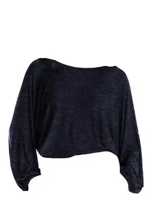 CARLTON JONES Voluminous Bamboo Sleeves With Elastic Cuff - Blue
